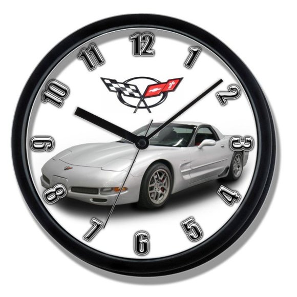 Clock | Wall Decor | Chevrolet Corvette C5 Z6 Silver Clock New | Poshmark